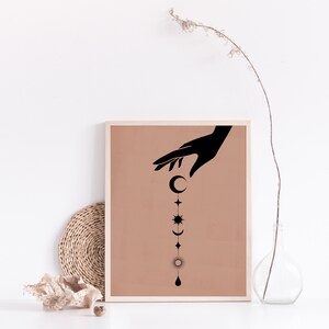 Celestial Hands Print, Sun Moon & Stars Art Print, Sacred Mystical ...