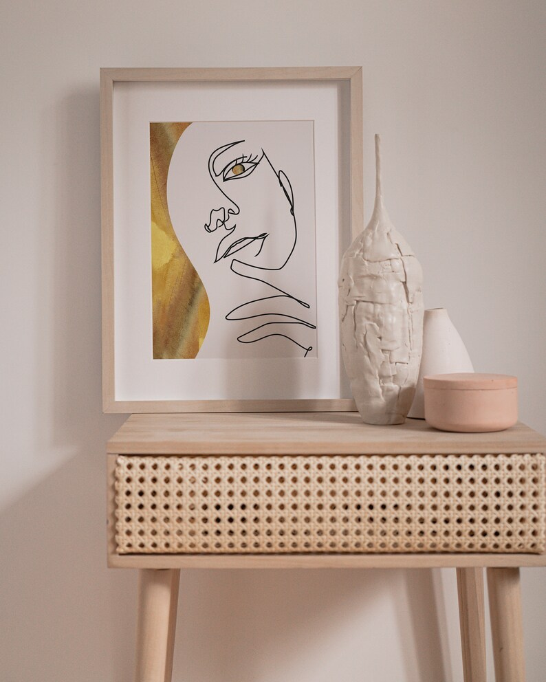 Abstract Woman Face Line Art Print Female Face Line Drawing - Etsy