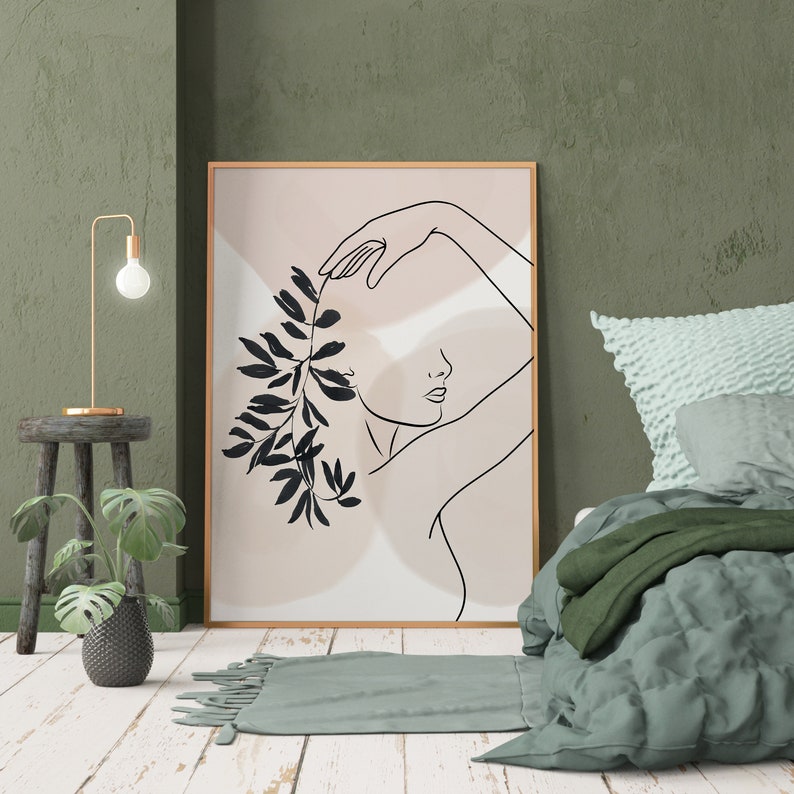 Abstract Single Line Woman Wall Decor Minimal Woman's - Etsy