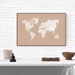 World Map Neutral Colors Printable Art Large Travel Map Wall - Etsy