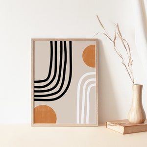 Geometric Rainbow Printable Art, Mid Century Modern Wall Art ...