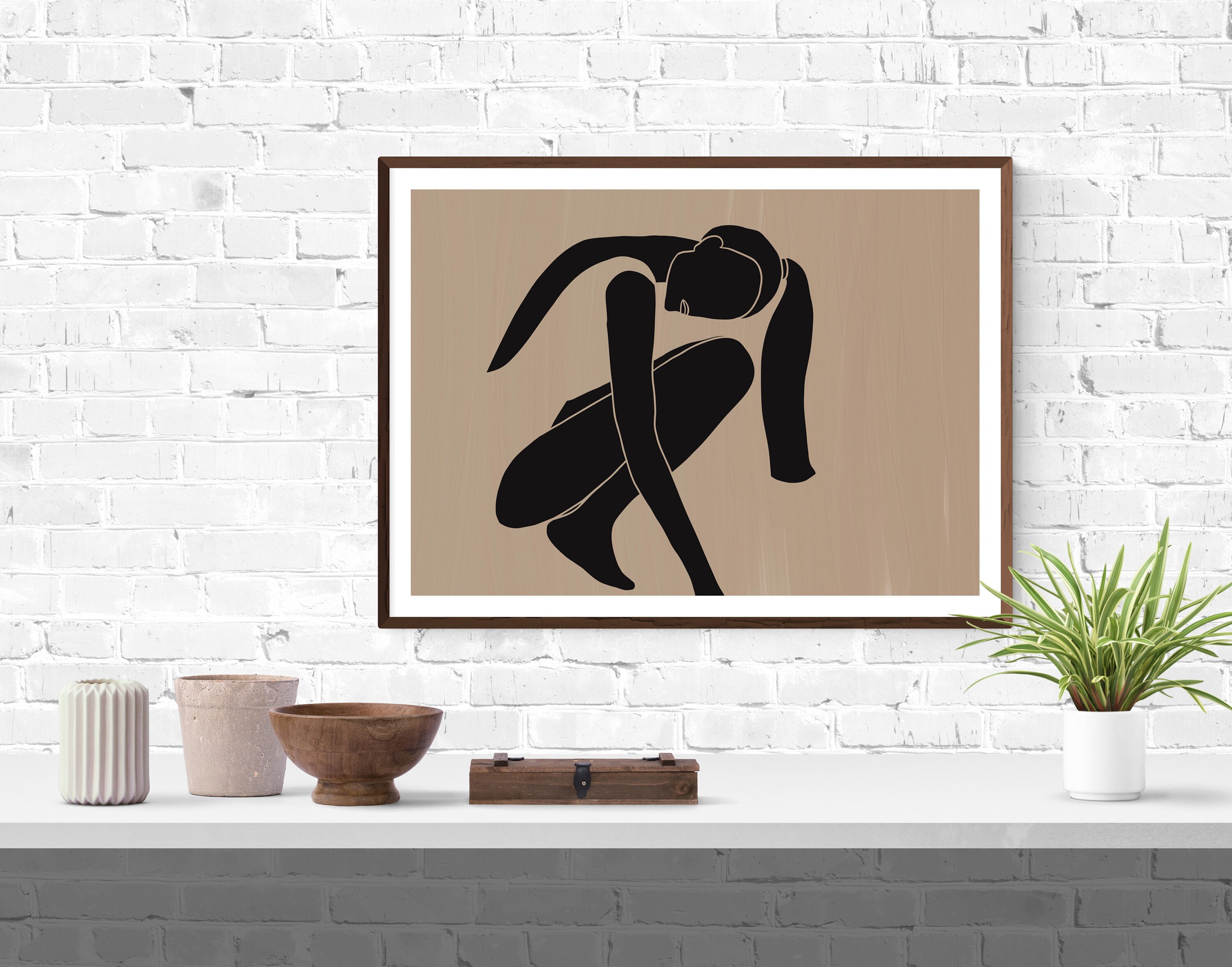 Modern Woman Color Block Printable Art Abstract Female Figure | Etsy