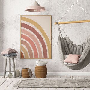 Boho Rainbow Print, Retro Rainbow, Vintage 70s Poster, Printable Wall ...