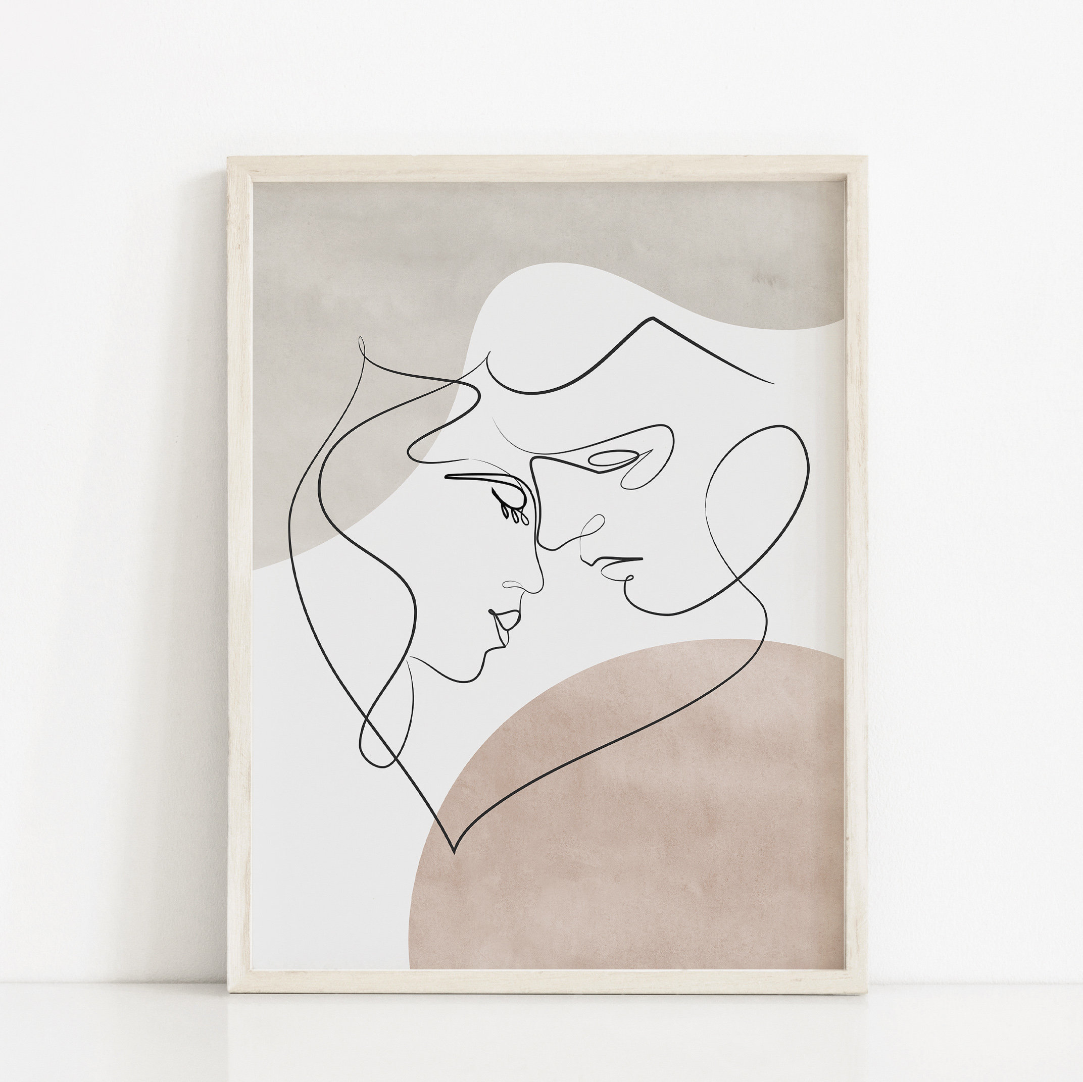 Abstract One Line Art Kiss Couple Single Line Art Minimalist - Etsy