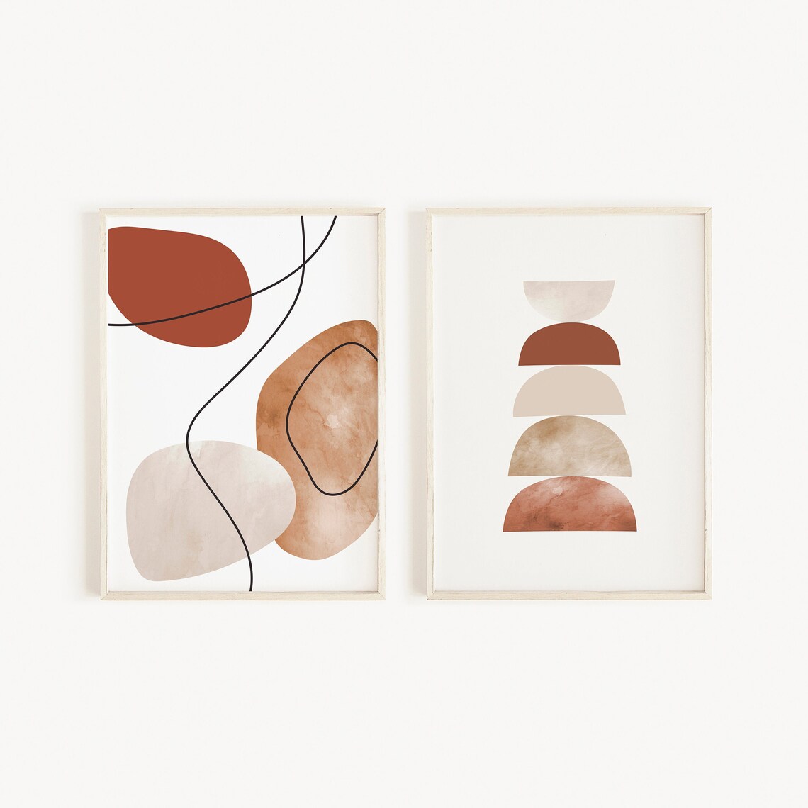 Mid Century Modern Neutral Colors Printable Wall Decor Set of - Etsy