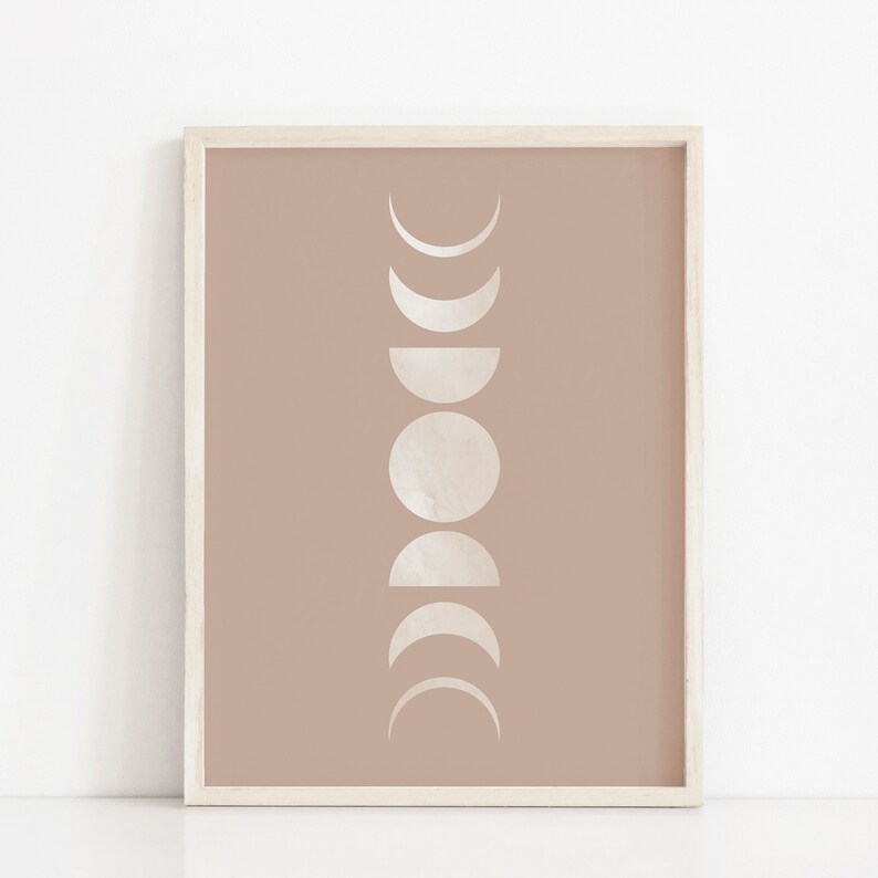 Moon Phases Art Print Boho Decor La Luna Mid Century Modern | Etsy