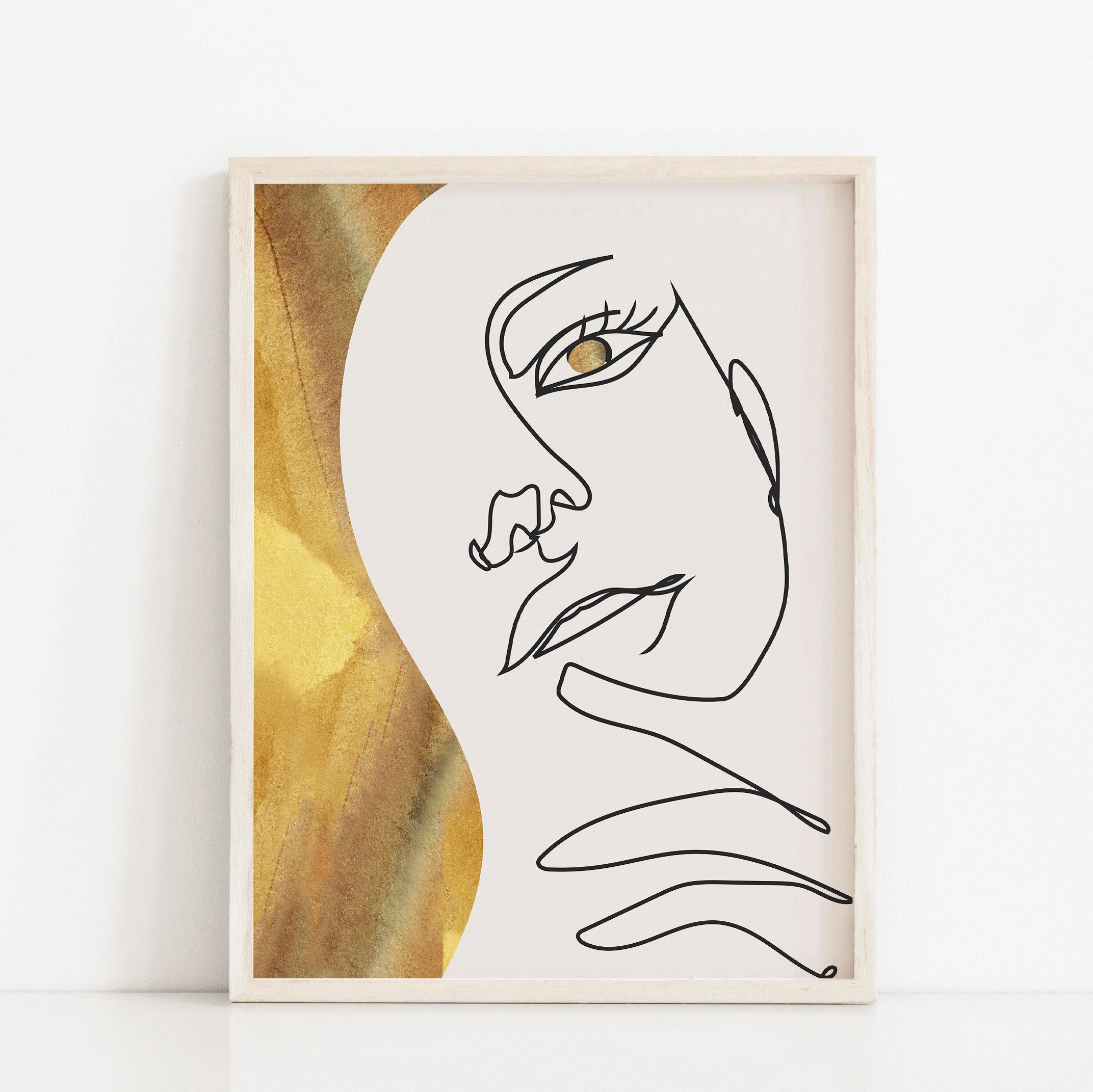 Abstract Woman Face Line Art Print Female Face Line Drawing | Etsy