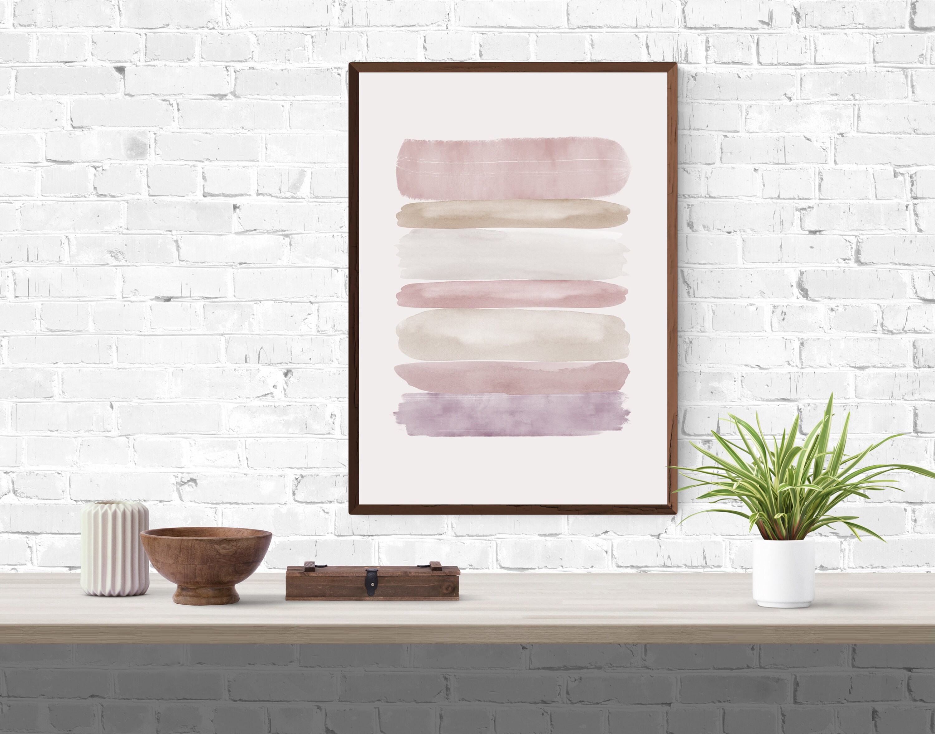 Watercolor Brush Strokes Printable Wall Art Blush Pink - Etsy