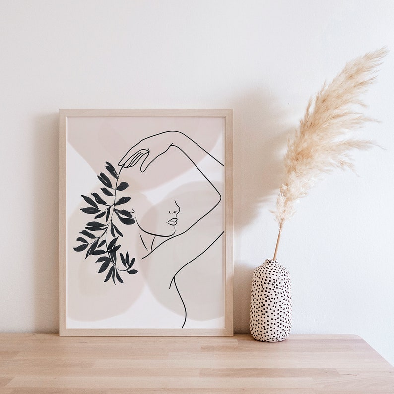 Abstract Single Line Woman Wall Decor Minimal Woman's - Etsy