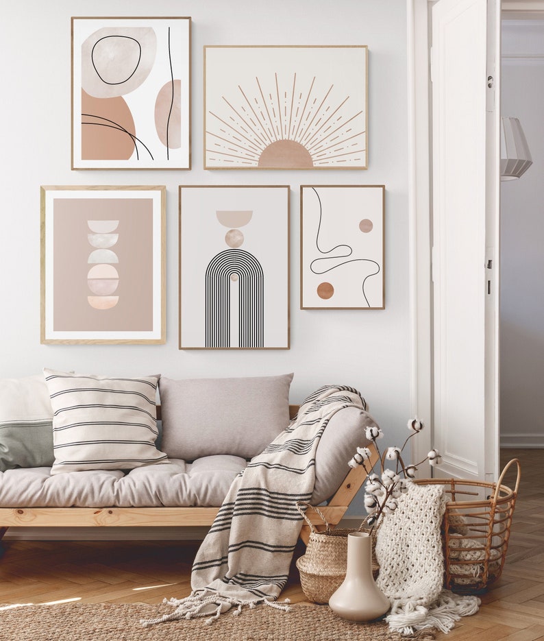 Gallery Wall Printable Art Set of Five Mid Century Modern Art - Etsy