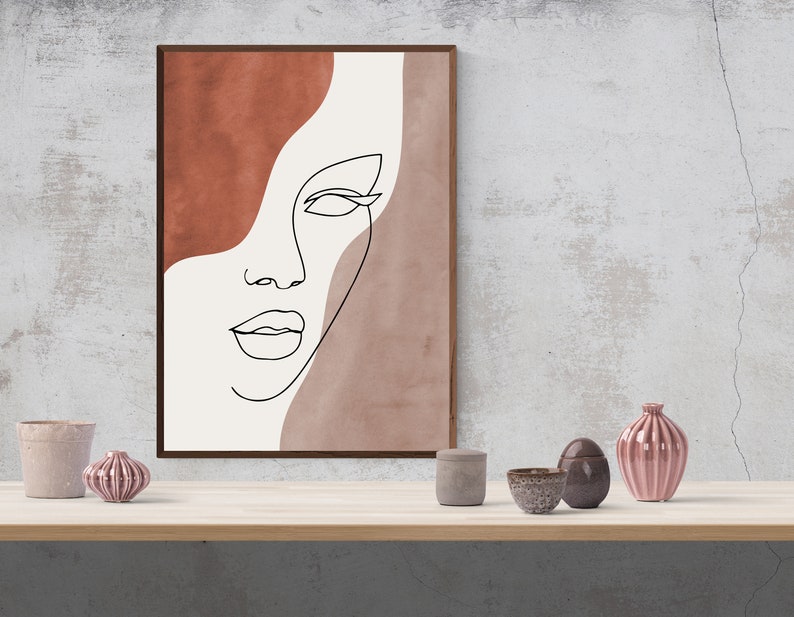 Abstract Face Line Art Print Woman Face Line Drawing Line | Etsy