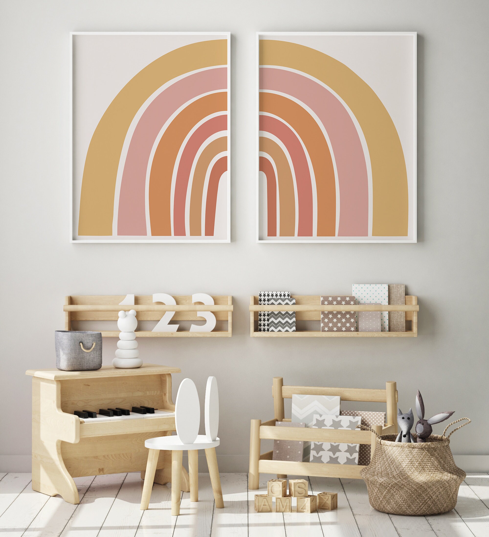 Colorful Rainbow Boho Nursery Decor Rainbow Printable Art - Etsy