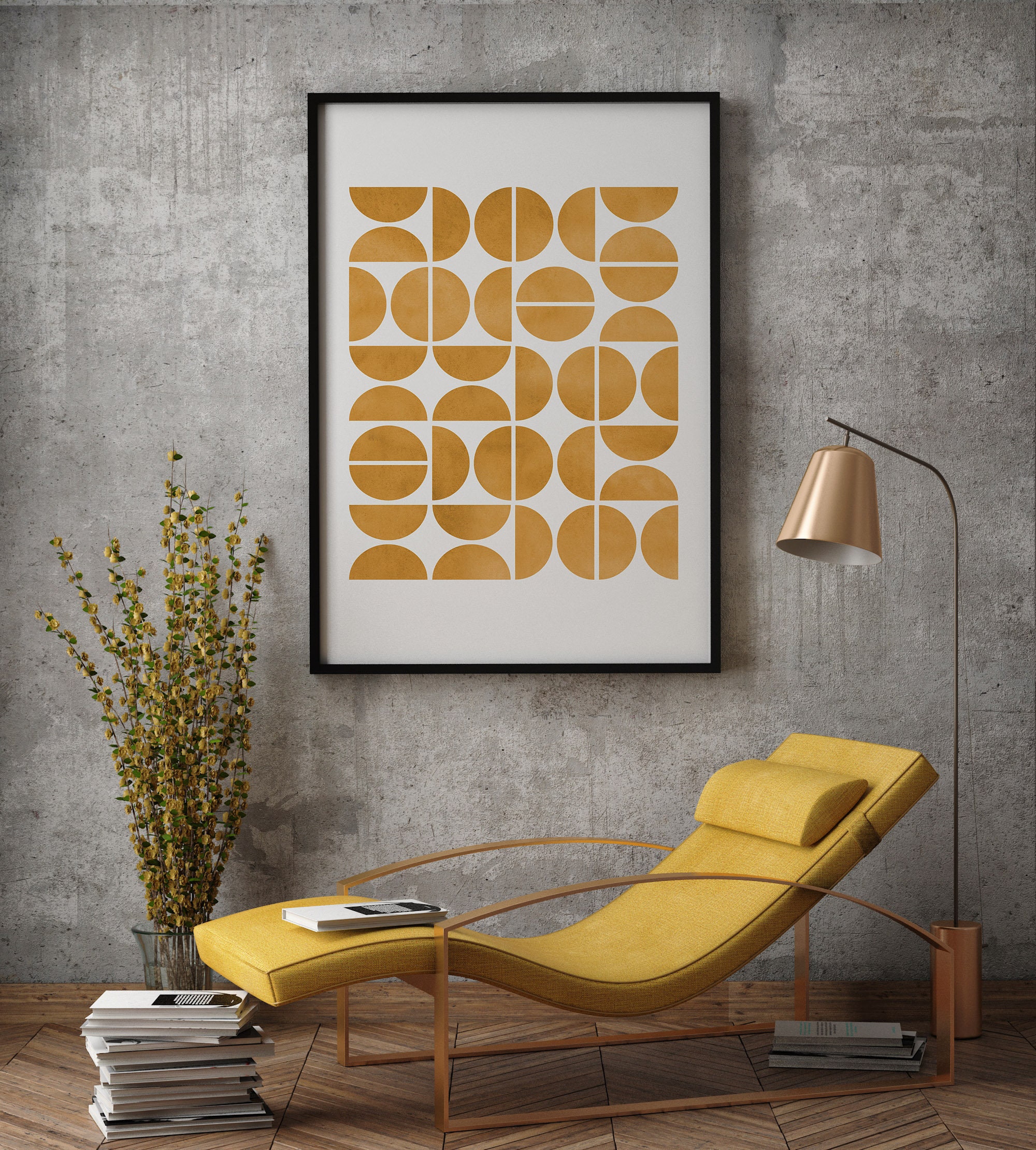 Mid Century Modern Printable Art Geometric Art Print Wall - Etsy