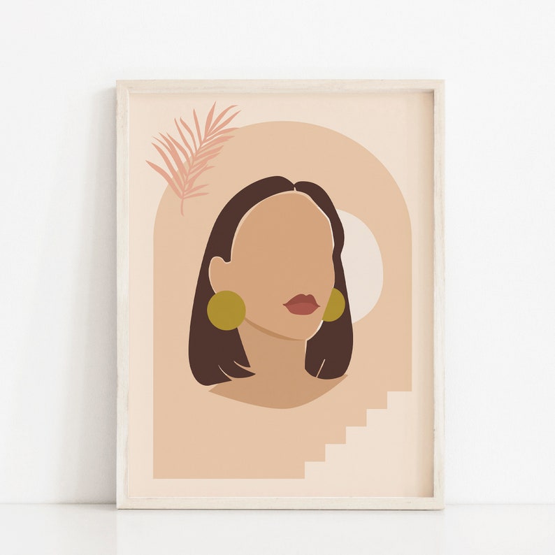 Boho Woman Art Print Color Block Woman Printable Art Minimal - Etsy