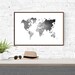 World Map Black and White Printable Art Large Watercolor - Etsy