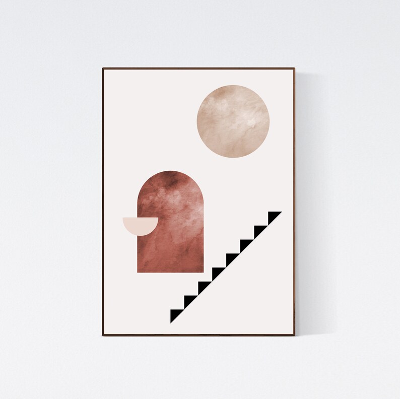 Modern Abstract Geometric Art Print Bohemian Southwest Desert | Etsy