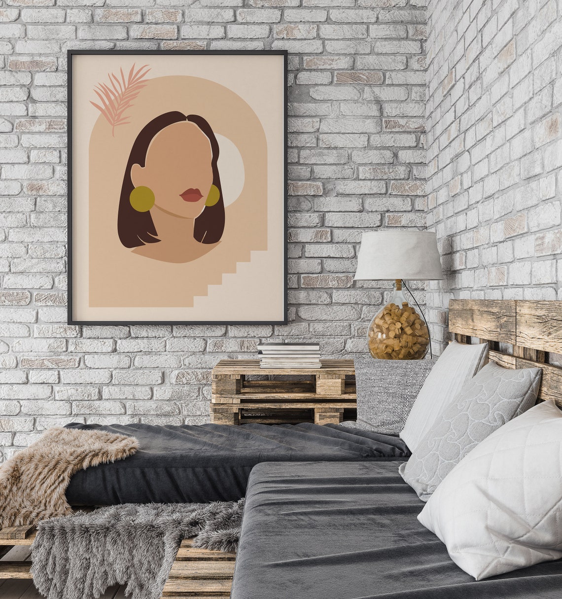 Boho Woman Art Print Color Block Woman Printable Art Minimal | Etsy