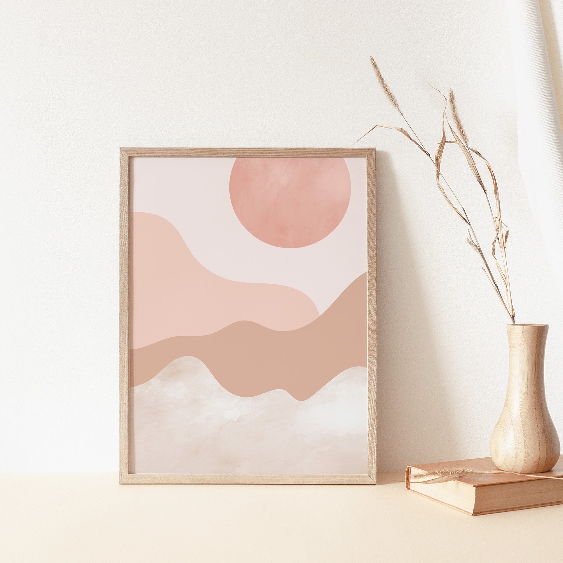 Abstract Sunset Desert Dunes Art Print Boho Decor Neutral | Etsy