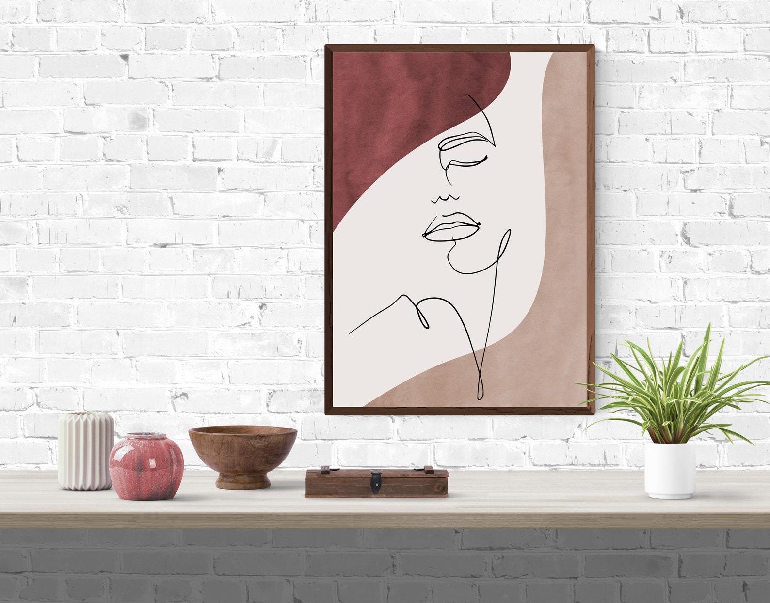 Abstract Face Line Art Print Woman Face Single Line Drawing | Etsy