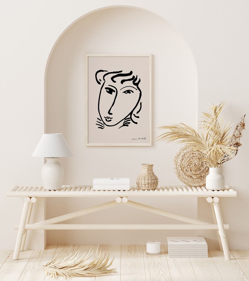 Matisse Line Art Woman Print Henri Matisse Abstract Woman - Etsy