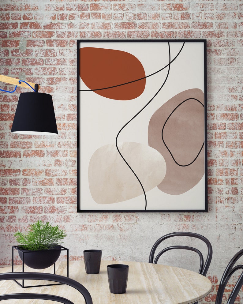 Mid Century Modern Printable Wall Art Abstract Neutral Colors - Etsy