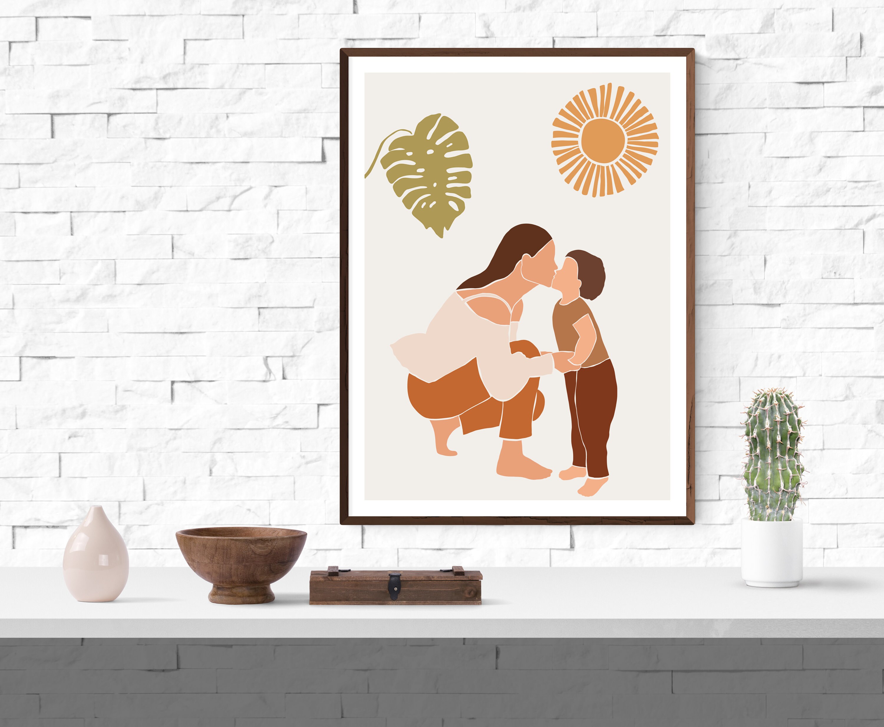 Mothers Day Gift Mother and Son Art Mom and Baby Print Mom | Etsy