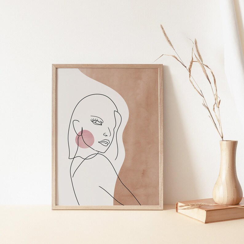 Woman Face Single Line Drawing Abstract Woman Line Art Print - Etsy