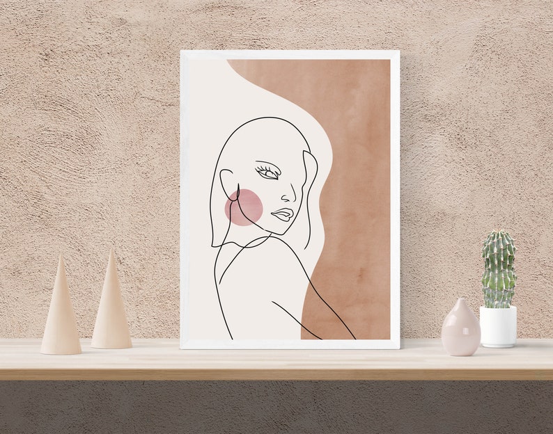 Woman Face Single Line Drawing Abstract Woman Line Art Print - Etsy