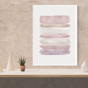Watercolor Brush Strokes Printable Wall Art, Blush Pink Abstract Art ...