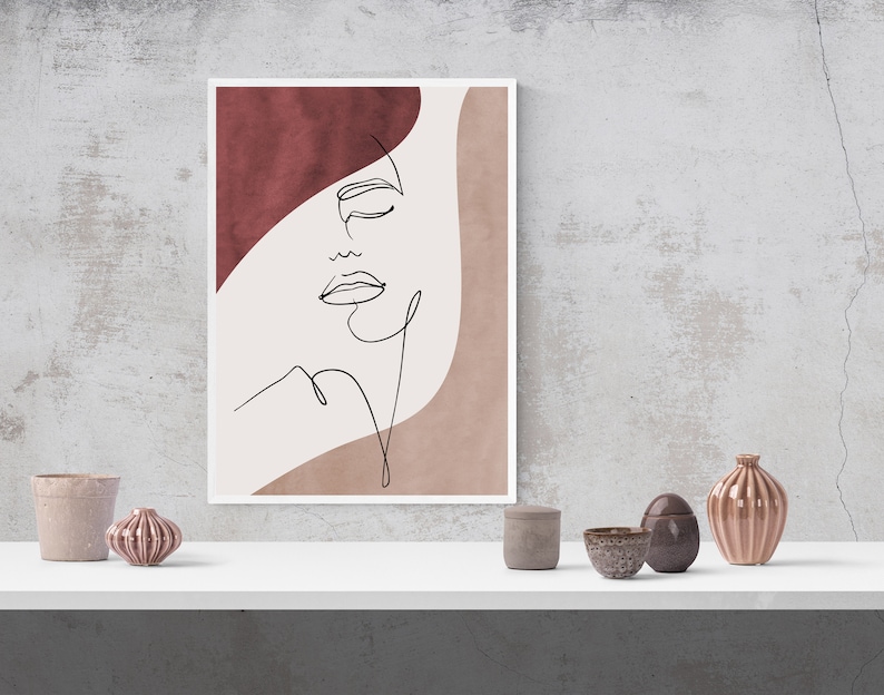 Abstract Face Line Art Print Woman Face Single Line Drawing - Etsy