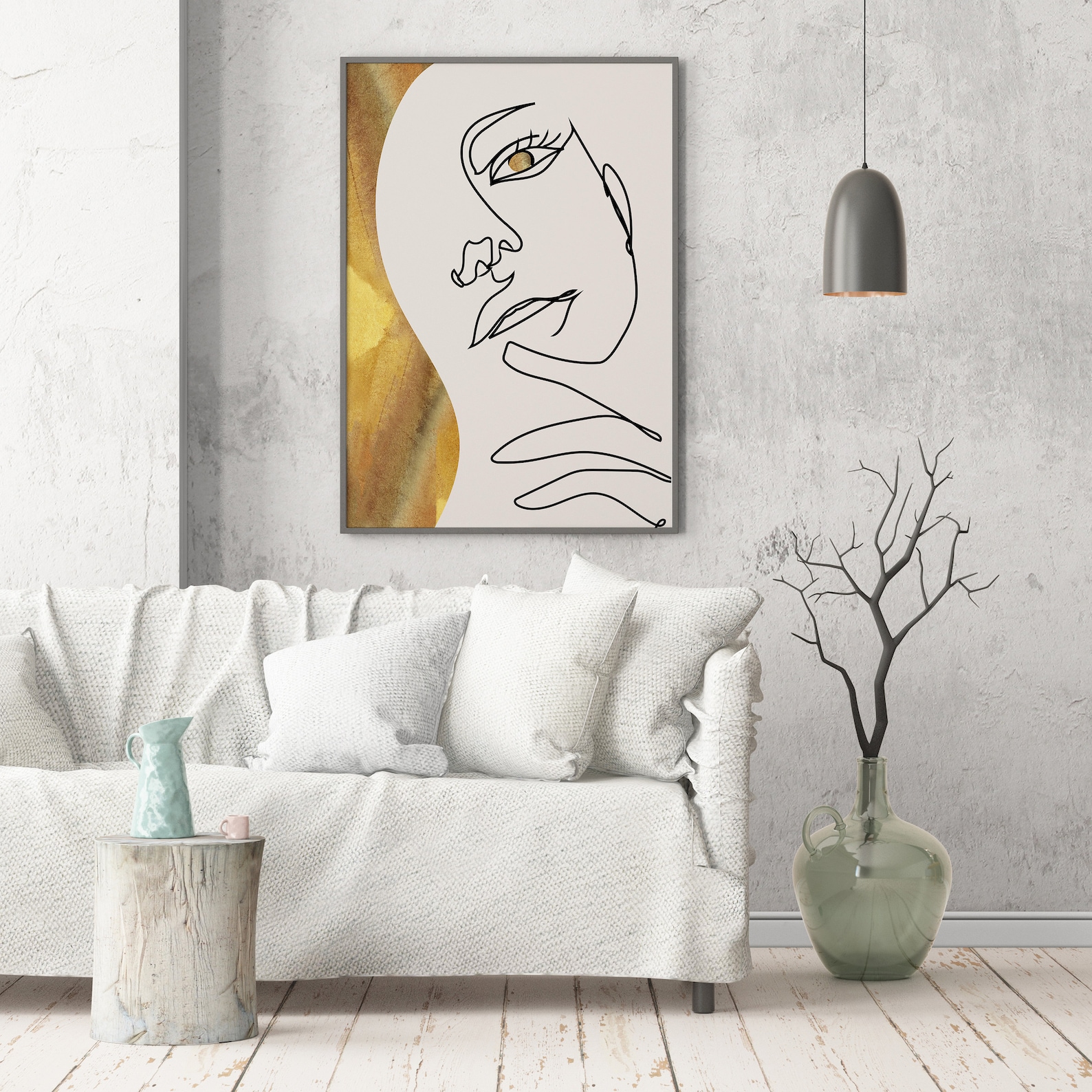 Abstract Woman Face Line Art Print Female Face Line Drawing - Etsy