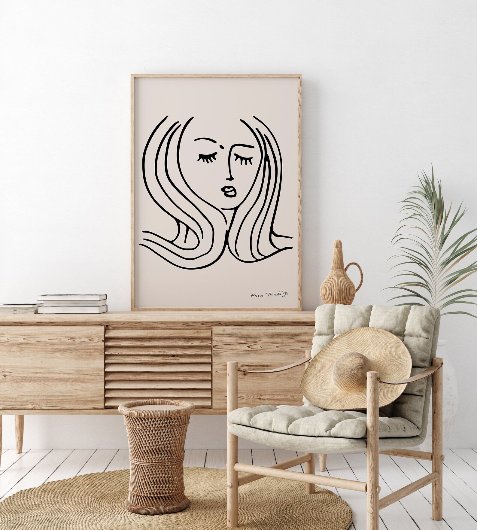 Matisse Line Art Woman Print Henri Matisse Abstract Woman | Etsy