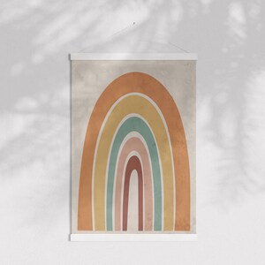Retro Rainbow Printable Art, Boho Rainbow Wall Decor, Abstract Colorful ...
