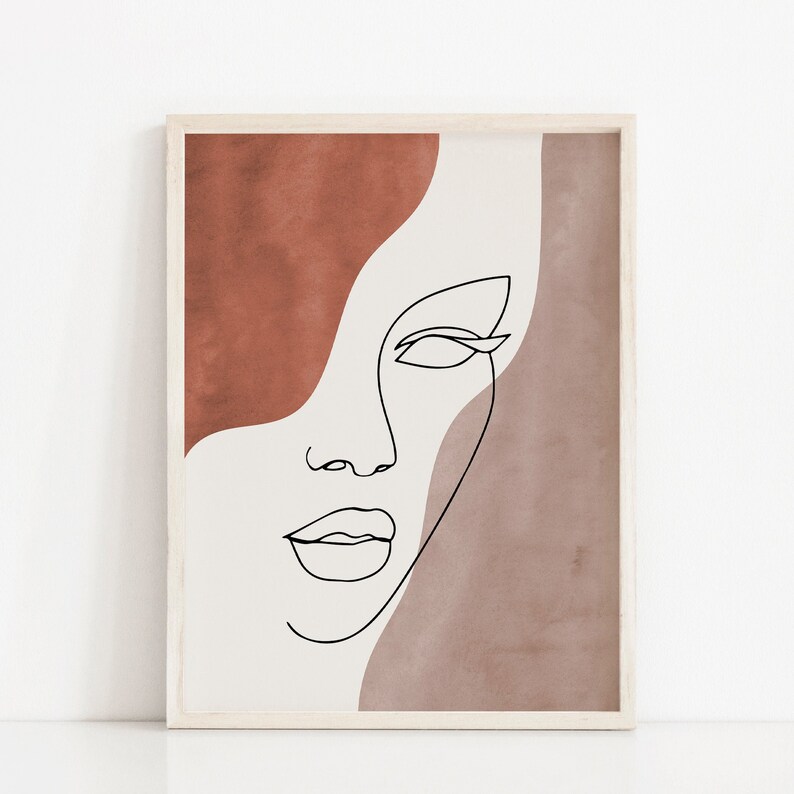 Abstract Face Line Art Print Woman Face Line Drawing Line | Etsy