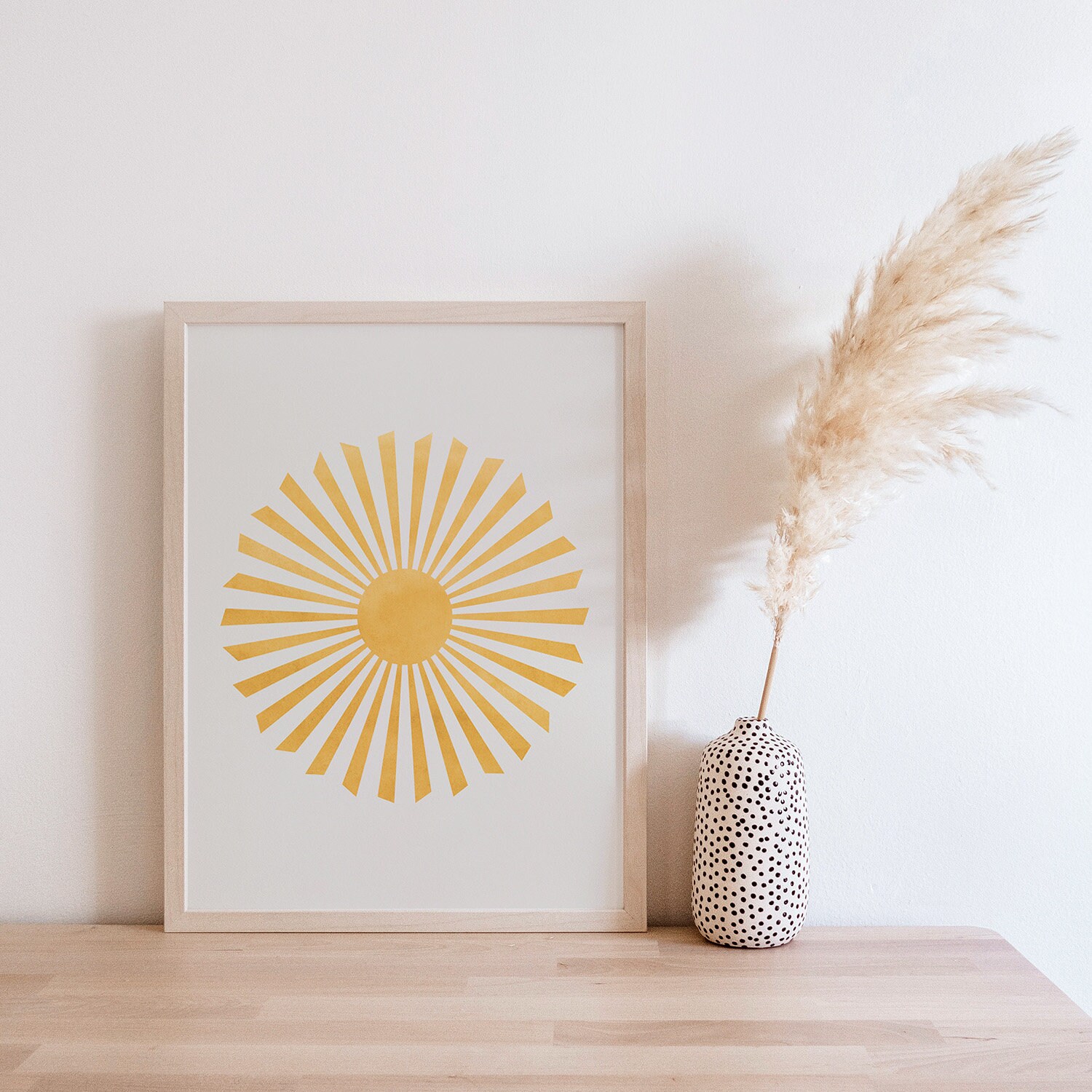 Abstract Sun Art Print Nursery Decor Mid Century Modern | Etsy