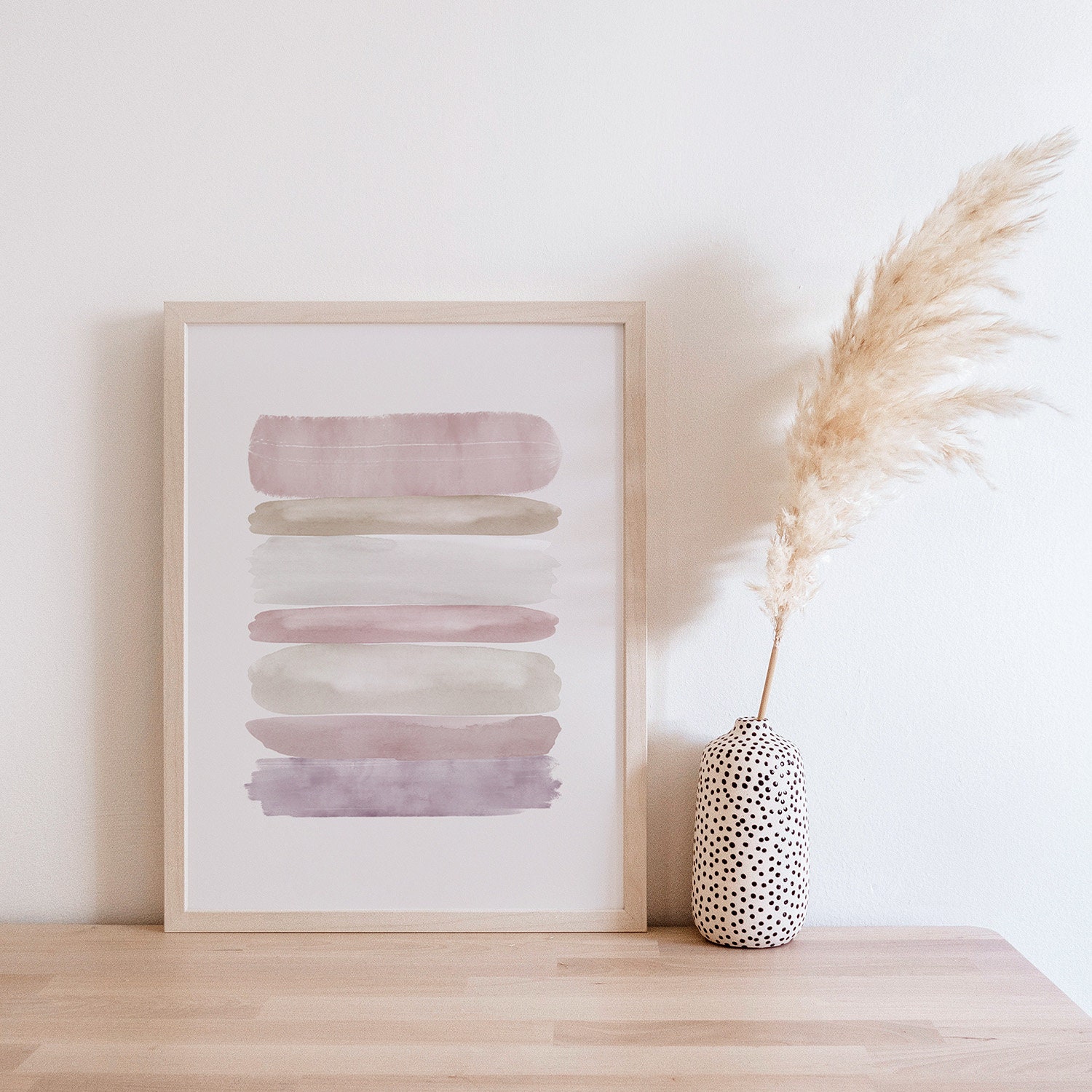 Watercolor Brush Strokes Printable Wall Art Blush Pink - Etsy