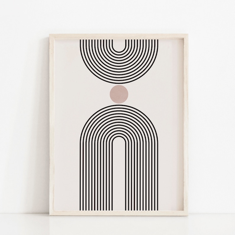 Geometric Rainbow Printable Art Mid Century Modern Wall Art - Etsy