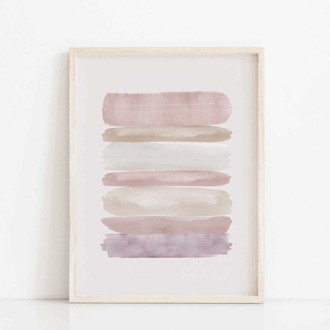 Watercolor Brush Strokes Printable Wall Art, Blush Pink Abstract Art ...