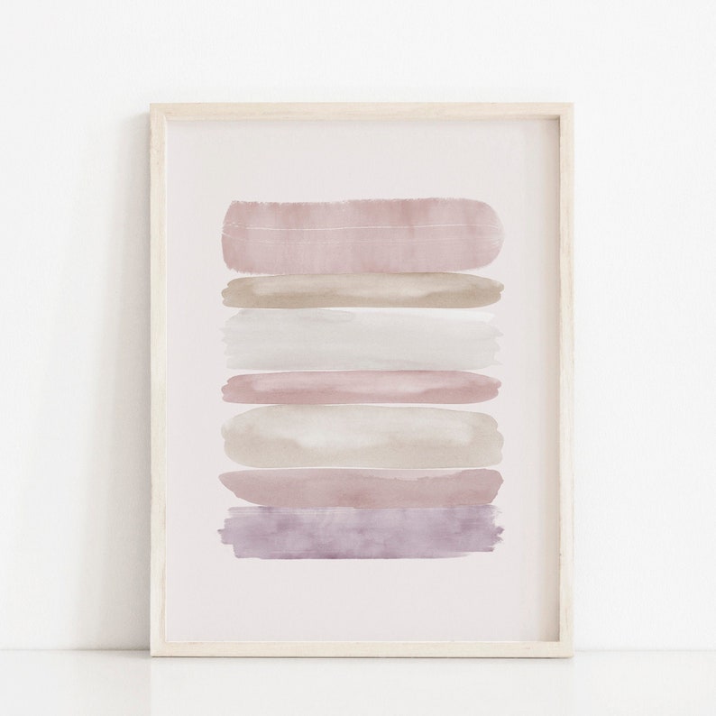 Watercolor Brush Strokes Printable Wall Art Blush Pink - Etsy