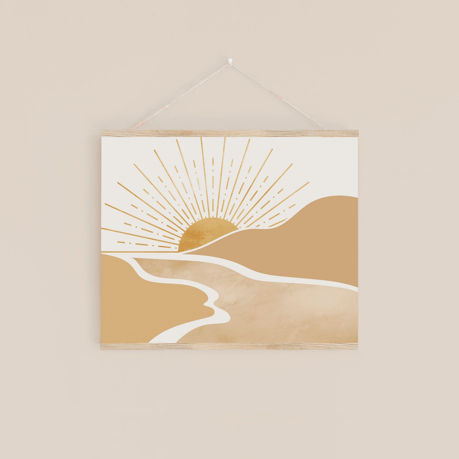 Abstract Sunset Mountains Art Print Boho Decor Mid Century - Etsy