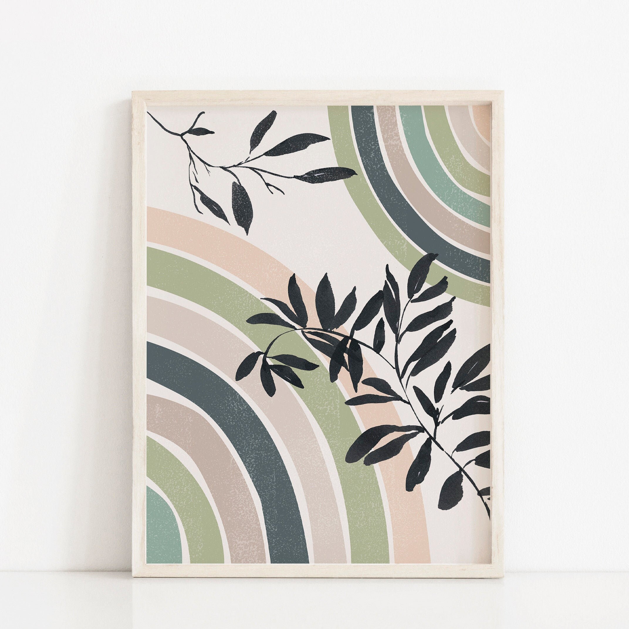 Mid Century Modern Printable Art Abstract Rainbow Wall Decor - Etsy