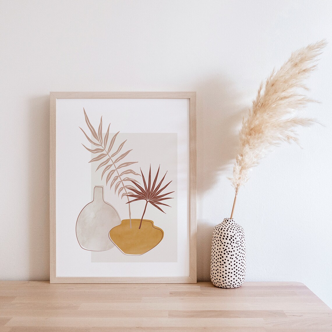Minimalist Botanical Printable Art Abstract Plants & Pots - Etsy