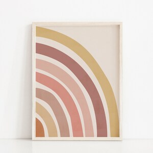 Boho Rainbow Print, Retro Rainbow, Vintage 70s Poster, Printable Wall ...