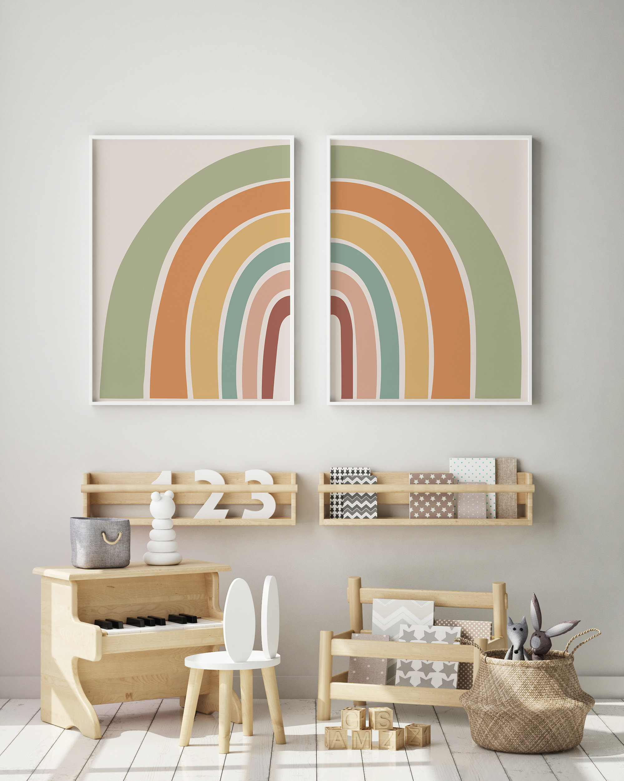 Rainbow Printable Art Wall Decor Set of 2 Colorful Rainbow | Etsy