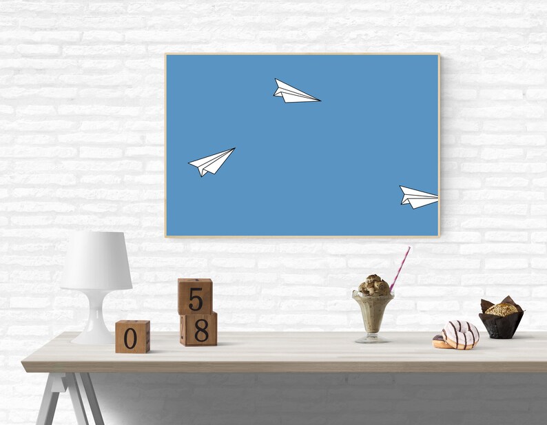 Paper Plane Art Prints Origami Paper Airplane Wall Art Cool - Etsy
