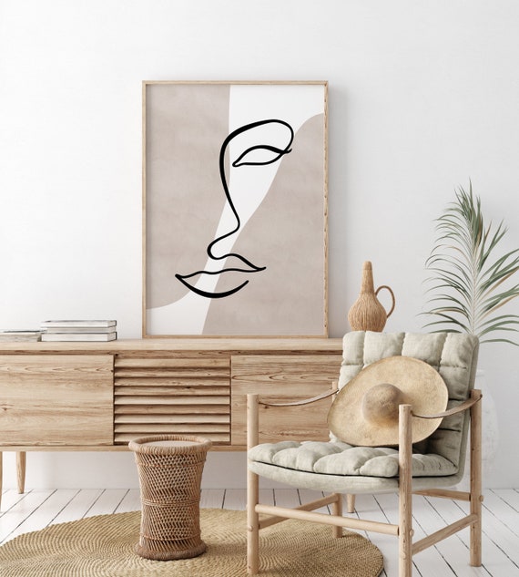 Abstract Line Face Continuous Line Art Print Single Line Art - Etsy