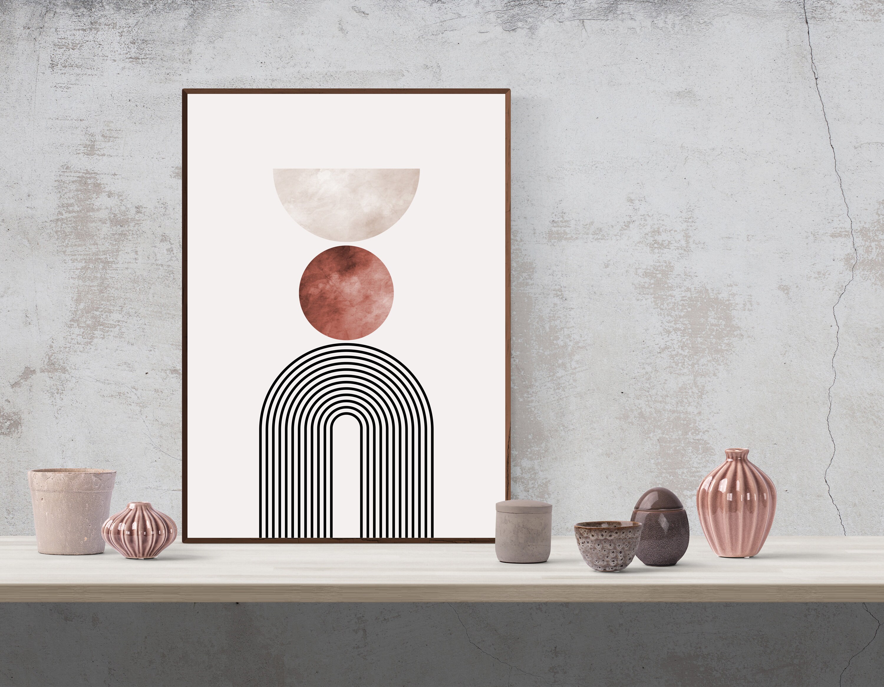 Geometric Arch Printable Art Mid Century Modern Wall Art | Etsy