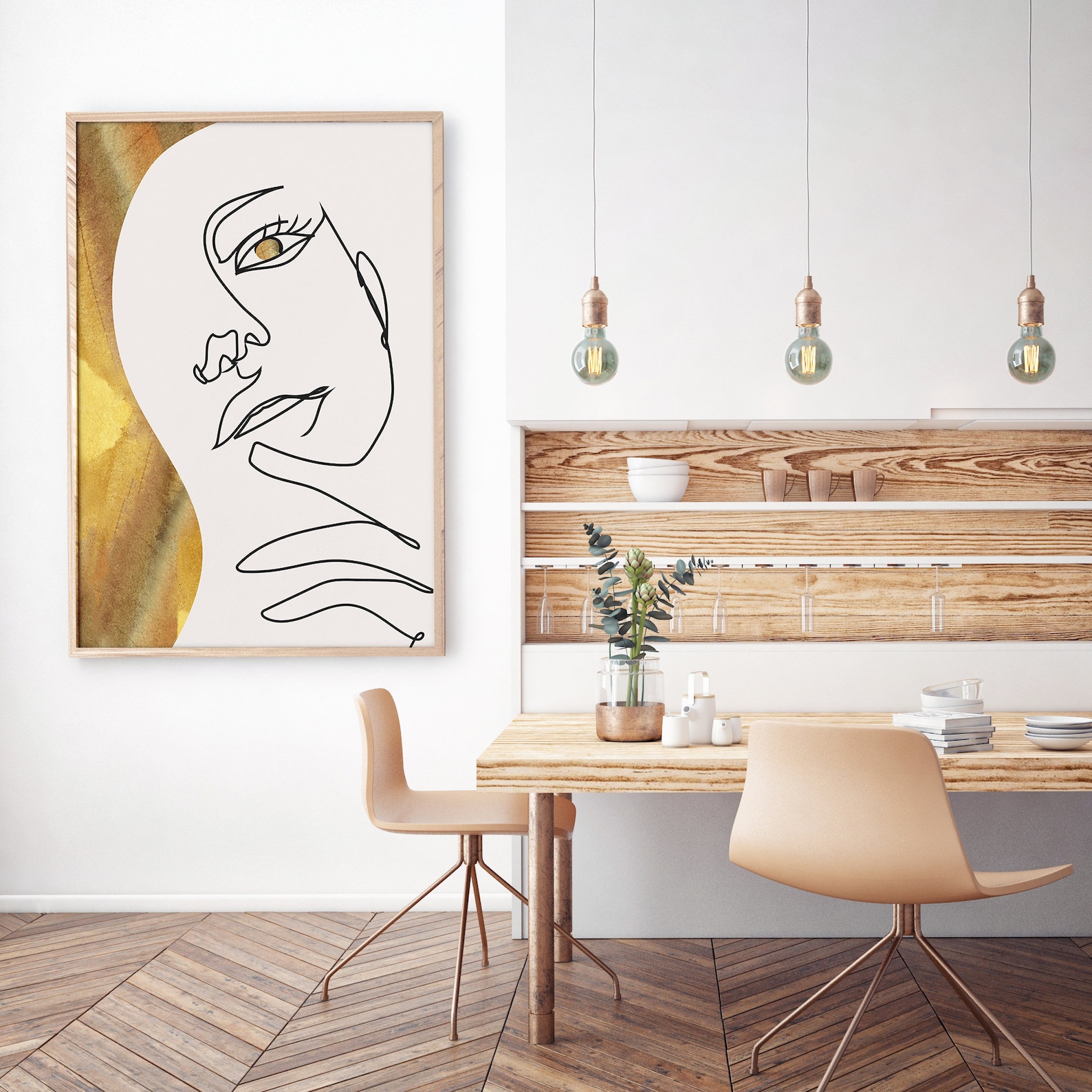 Abstract Woman Face Line Art Print Female Face Line Drawing - Etsy