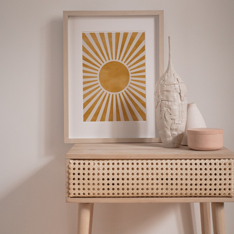 Sunburst Printable Wall Art Boho Sun Wall Decor Abstract Sun - Etsy