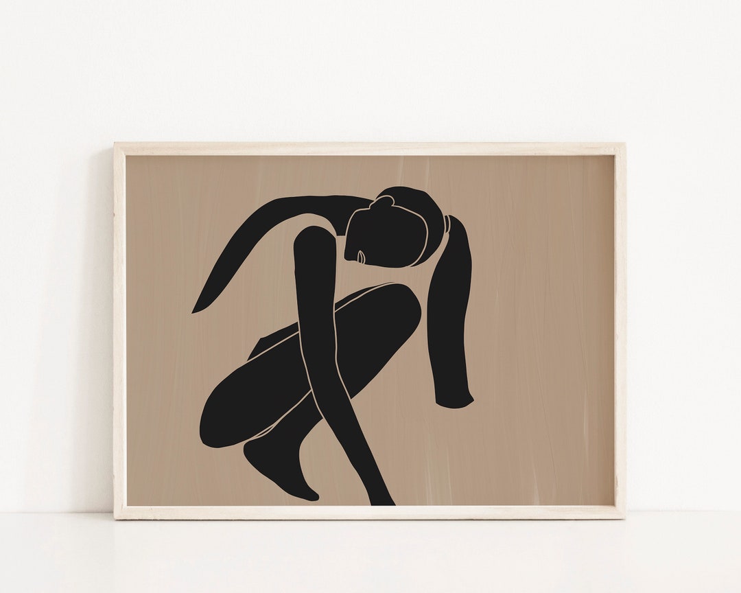 Modern Woman Color Block Printable Art, Abstract Female Figure Neutral ...